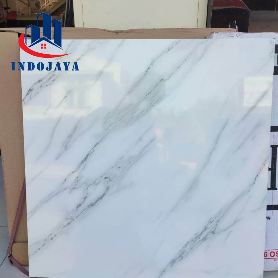 Jual granit 60x60 granite lantai dinding teras putih motif marmer Glash Polished | Shopee Indonesia