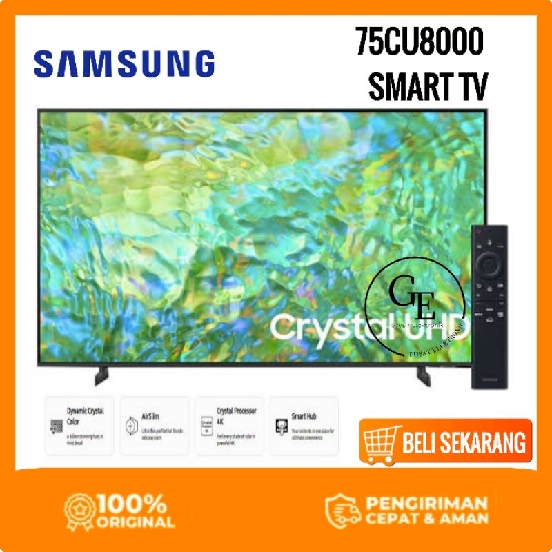 Jual SAMSUNG 75CU8000 SMART TV 75 INCH CRYSTAL UHD 4K SLIM DESIGN | Shopee Indonesia