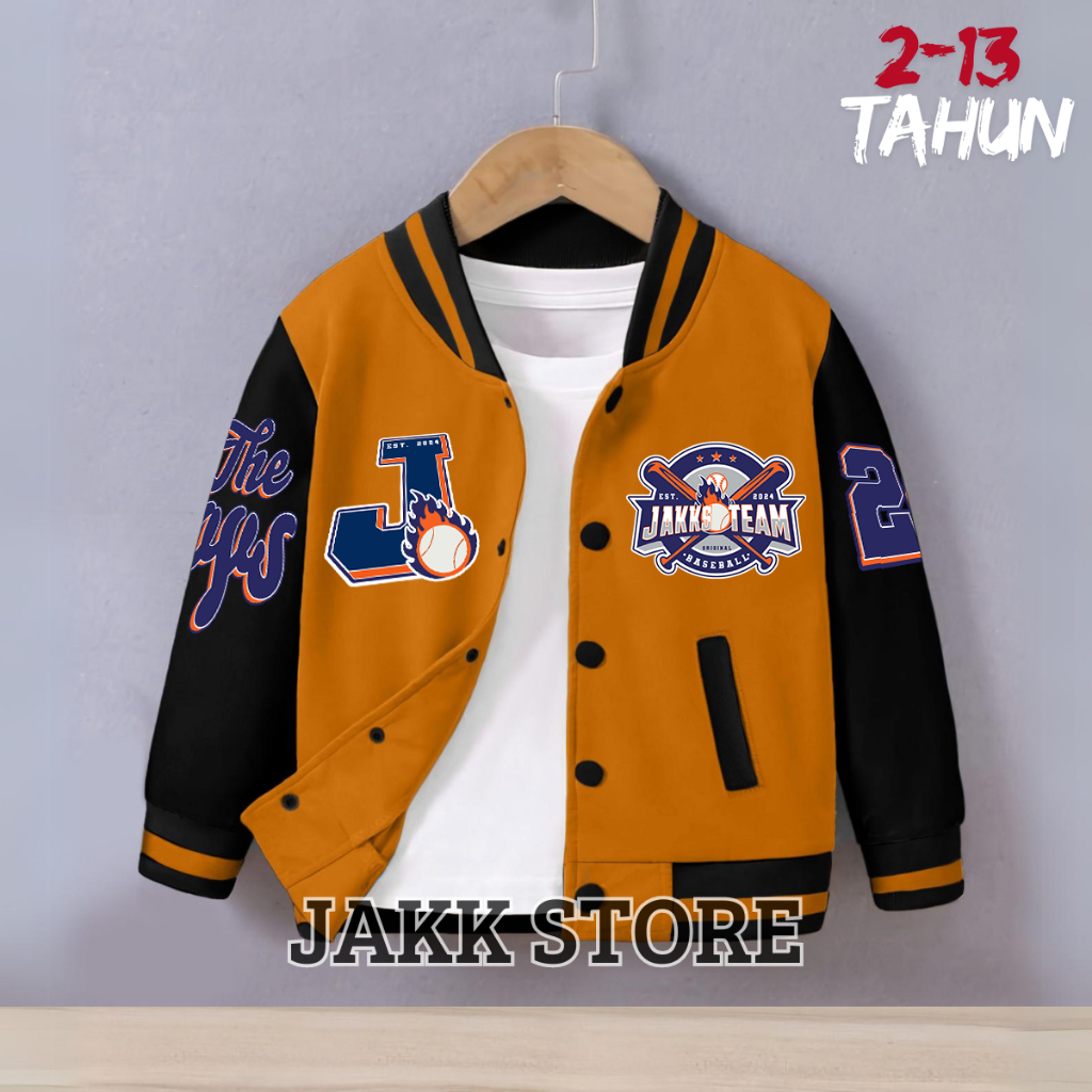 Jual JAKKS Jaket Baseball Varsity Anak Laki Laki Custom Inisial A-Z ...