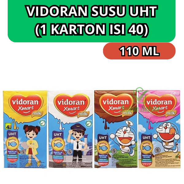 Jual Vidoran Xmart Susu UHT 110ml 1 karton Isi 40 Pcs | Shopee Indonesia