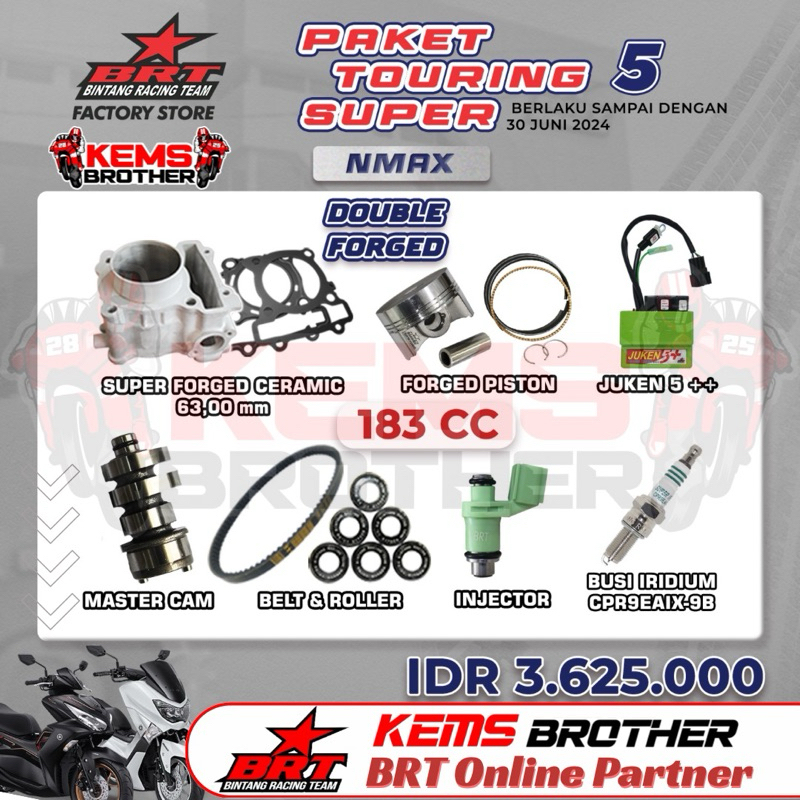 Jual BLOK BRT NMAX AEROX CERAMIC TOURING SUPER 5 BOREUP 183CC (Blok ...