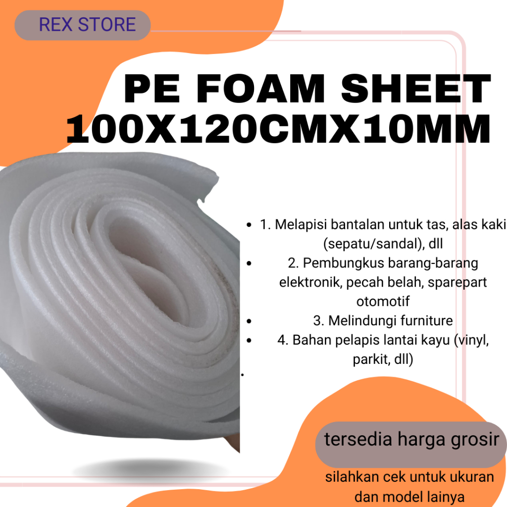 Jual Busa Packing PE Foam Sheet 10mm x 120cm x 100cm Parket, Lapisan ...
