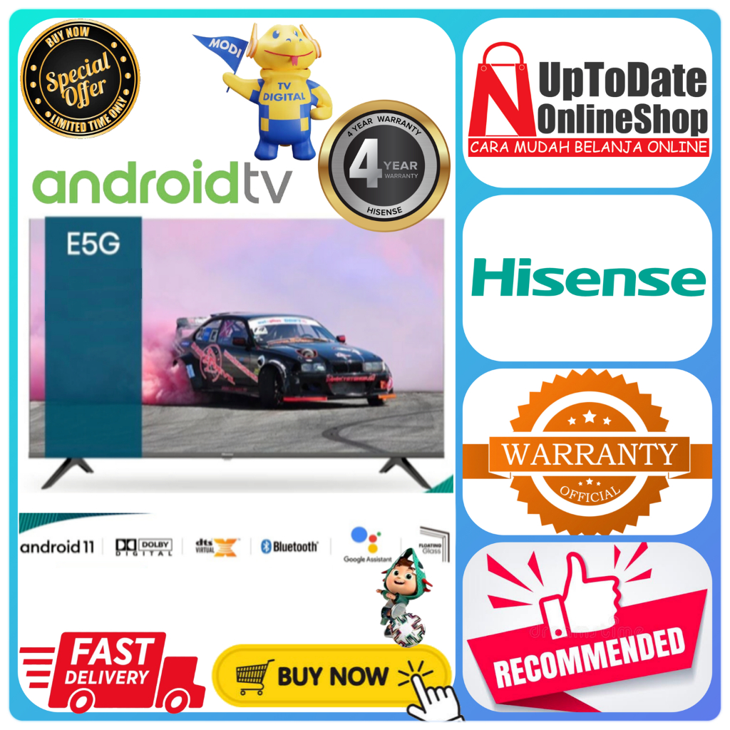 Jual LED HISENSE 43E5G E5G SERIES ANDROID SMART TV FHD BEZELLESS DESIGN DOLBY AUDIO HISENSE TV ...