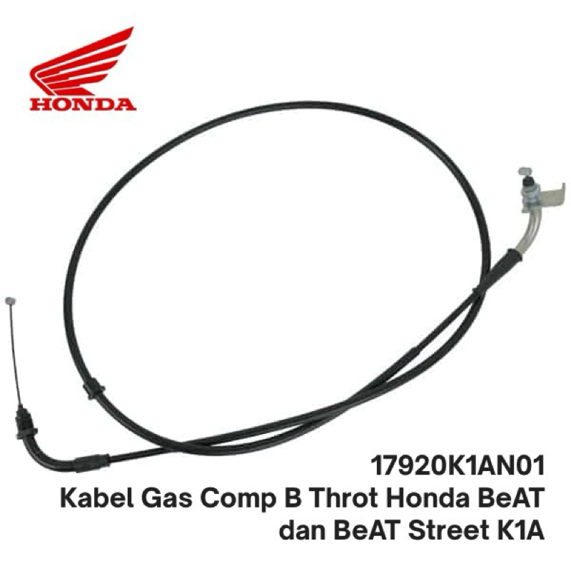 Jual 17920K1AN01 Kabel Gas Comp B Throt Honda BeAT dan BeAT Street K1A ...