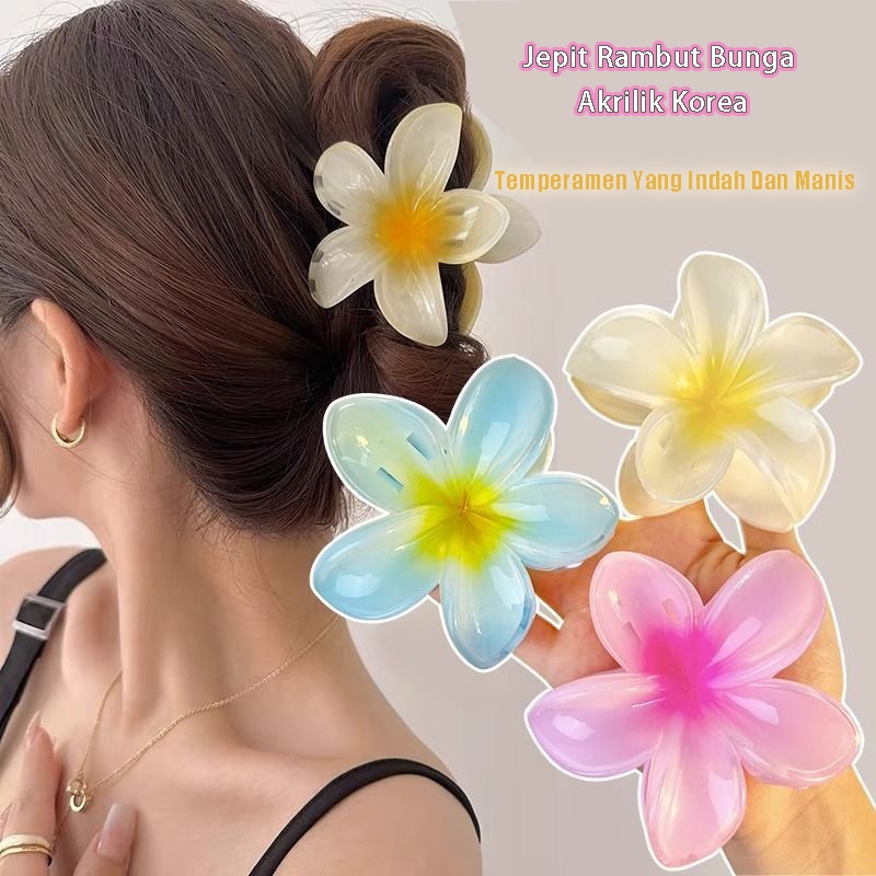 Jual Vary Vase Jepit Rambut Wanita Motif Bunga Kamboja Bahan Akrilik ...