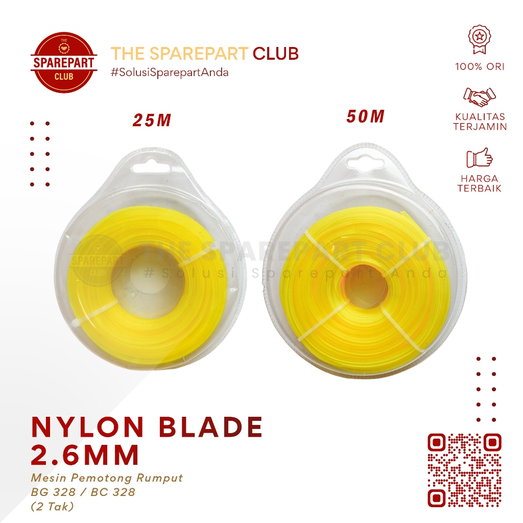 Jual Pisau Nilon Senar Mesin Potong Rumput BG 328 Nylon Blade Cutter ...