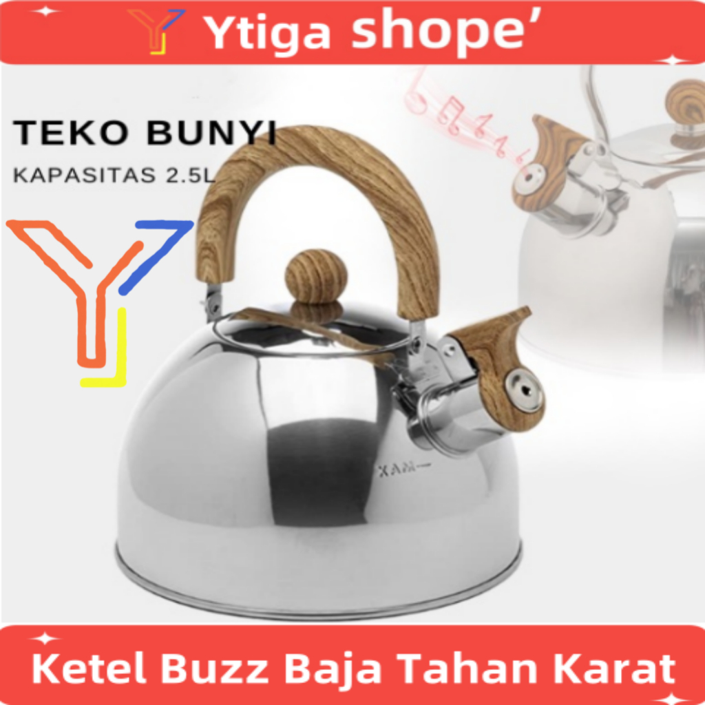 Jual Teko Bunyi 2.5 Liter/Teko Pemanas Air /WHISTLING KETTLE FULL STAINLESS/ Teko siul | Shopee ...