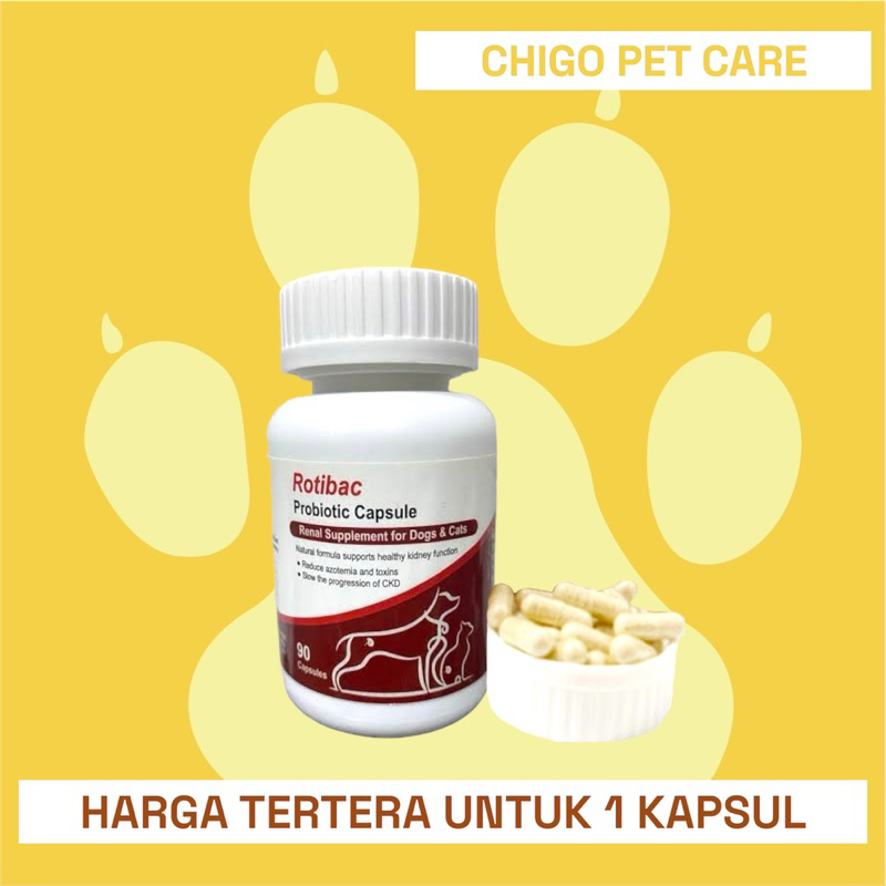 Jual Rotibac Probiotic Kapsul Suplemen Renal / Kidney / Ginjal Kucing ...