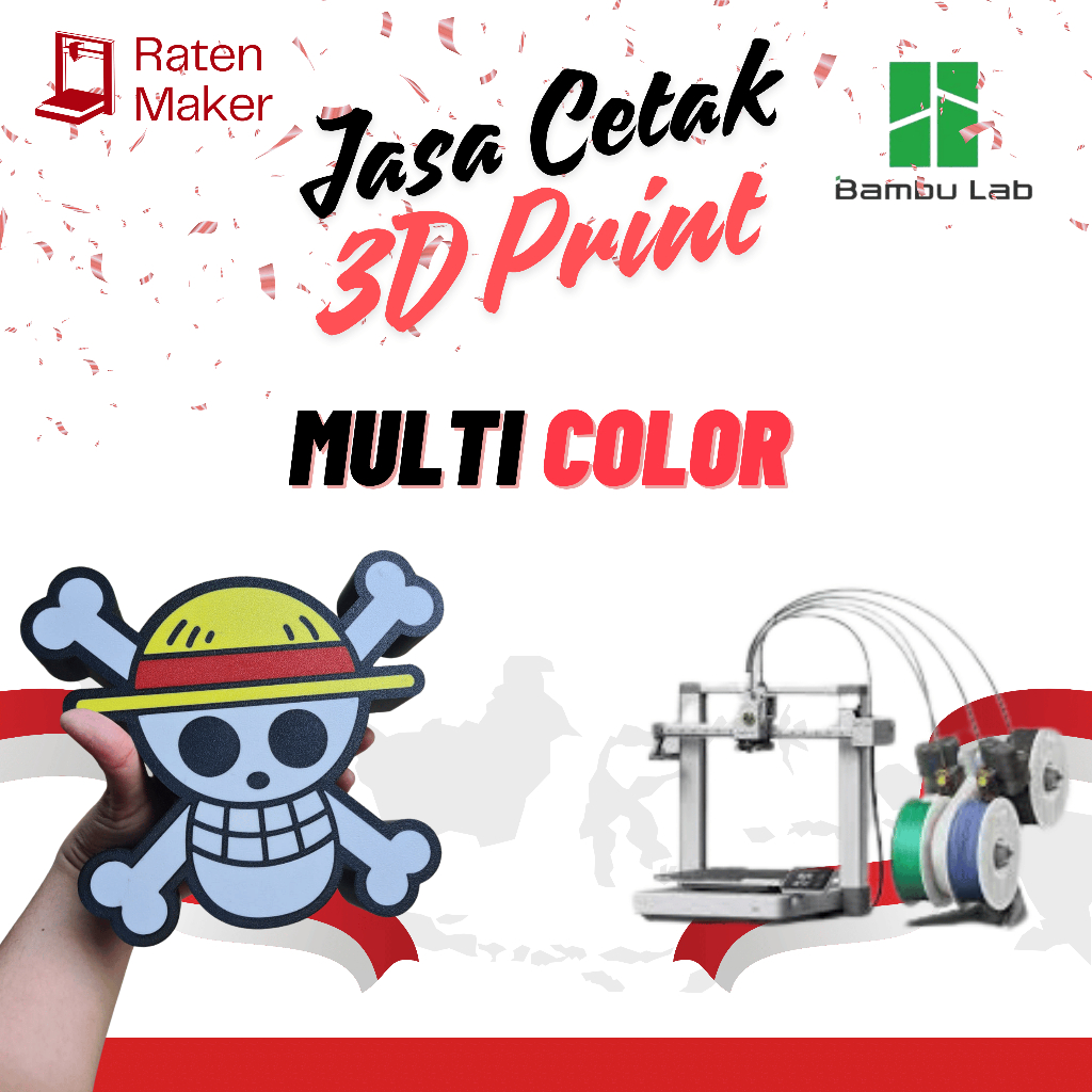 Jual Jasa 3d Print 4 Multi Warna - Bambulab A1 - PLA / PLA+ / PETG ...