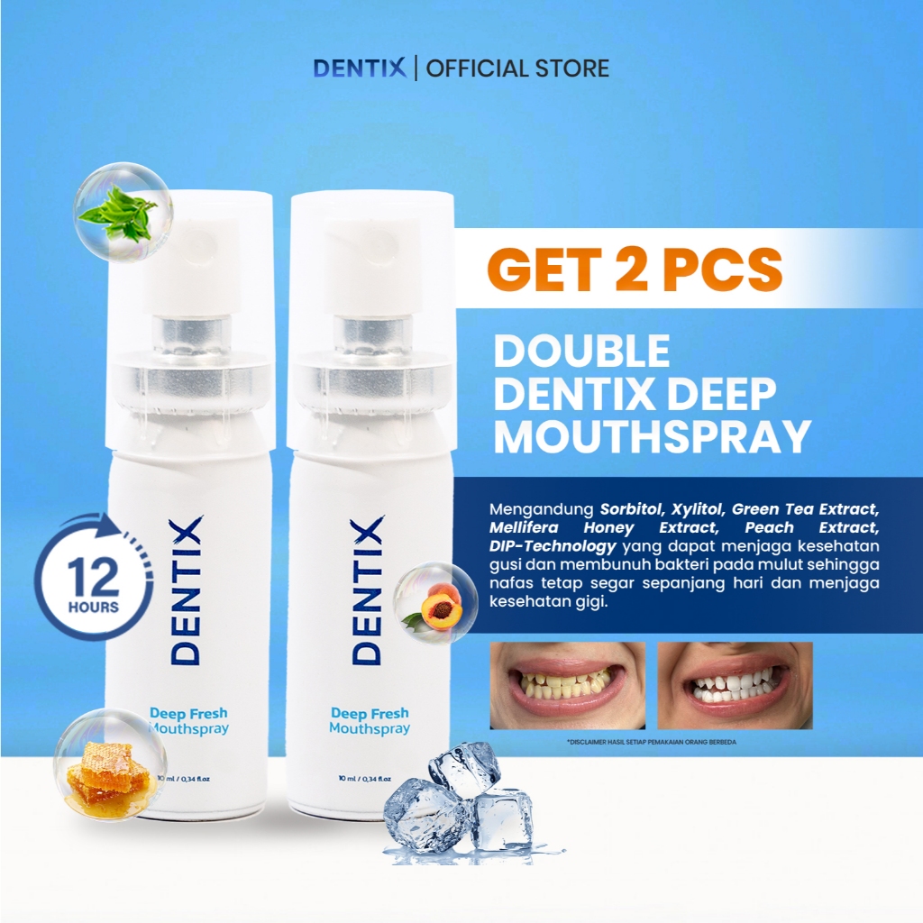 Jual DENTIX Paket Isi 2 Mouthspray Deep Fresh 10ml - Penyegar Mulut ...