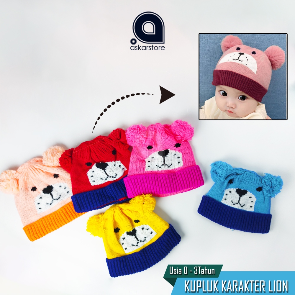 Jual Kupluk bayi perempuan laki laki 0 - 3 tahun model rajut karakter ...