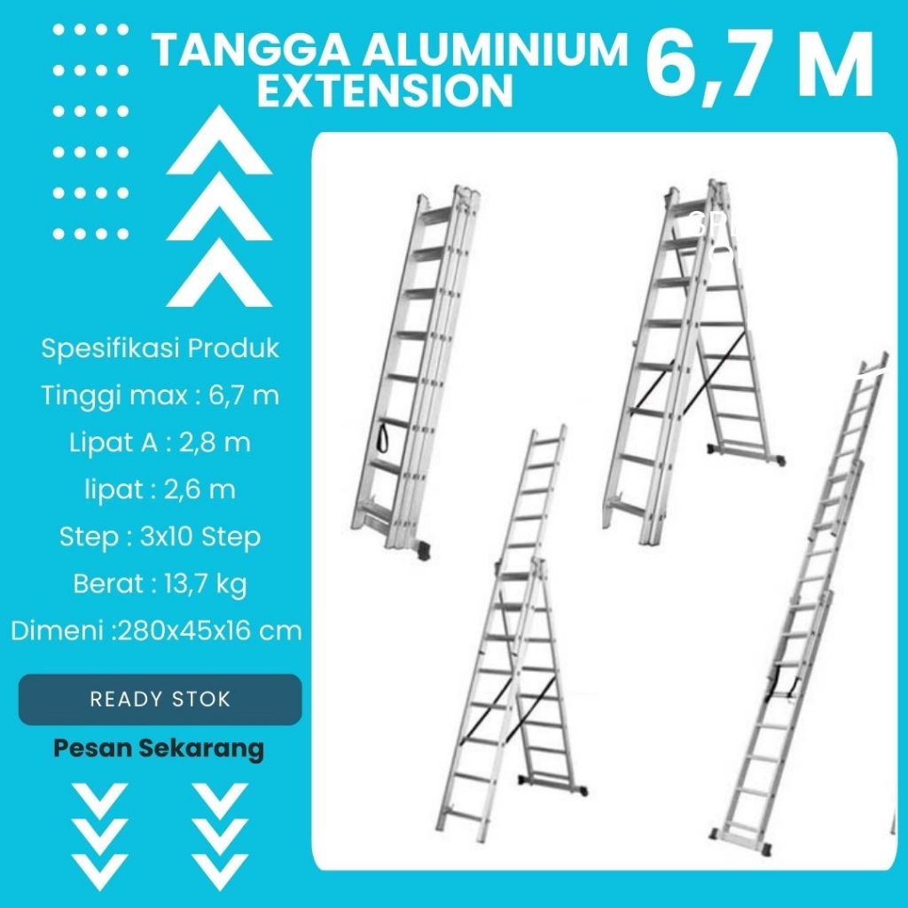 Jual Tangga Extension / Tangga PLN Aluminium 6,7m Dalton | Shopee Indonesia