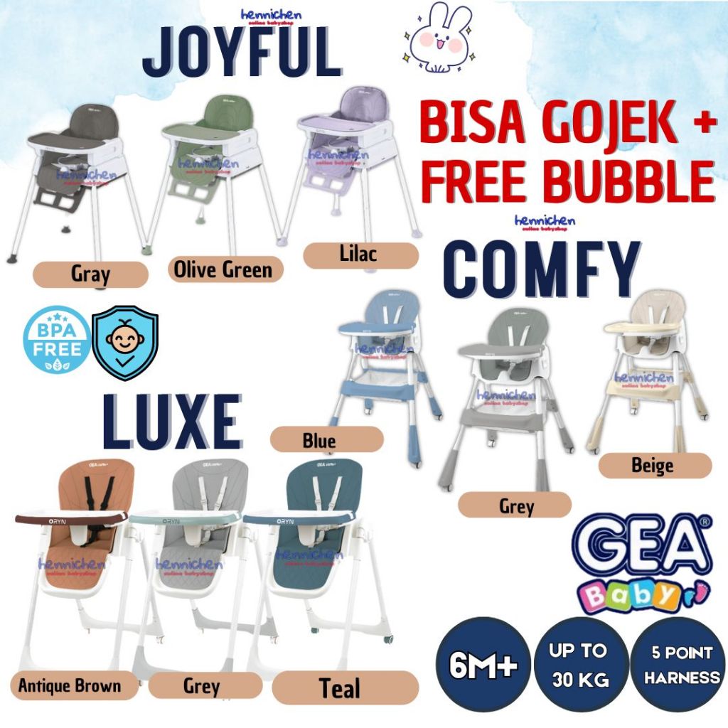 Jual GEA Baby Wonder High Chair & Booster (GHC-500) kursi makan bayi ...