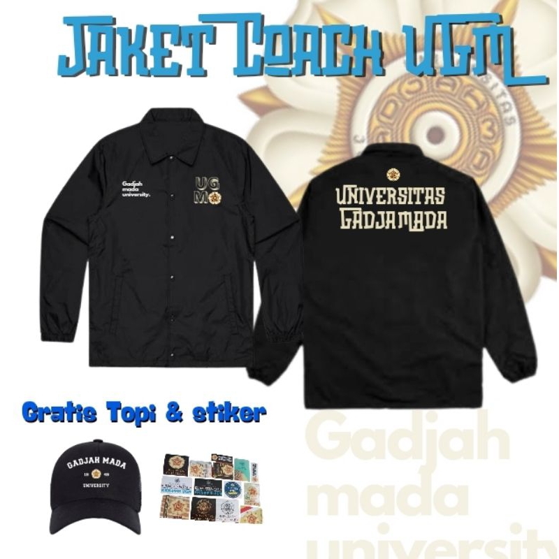 Jual Jaket UGM Coach Krem & Hitam Universitas Gadjah Mada GRATIS ...