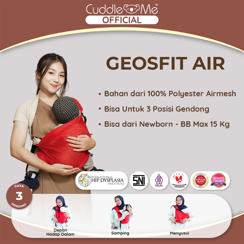 Jual Gendongan Bayi - CUDDLEME Geos Fit Air Gendong M Shape Adjustable ...