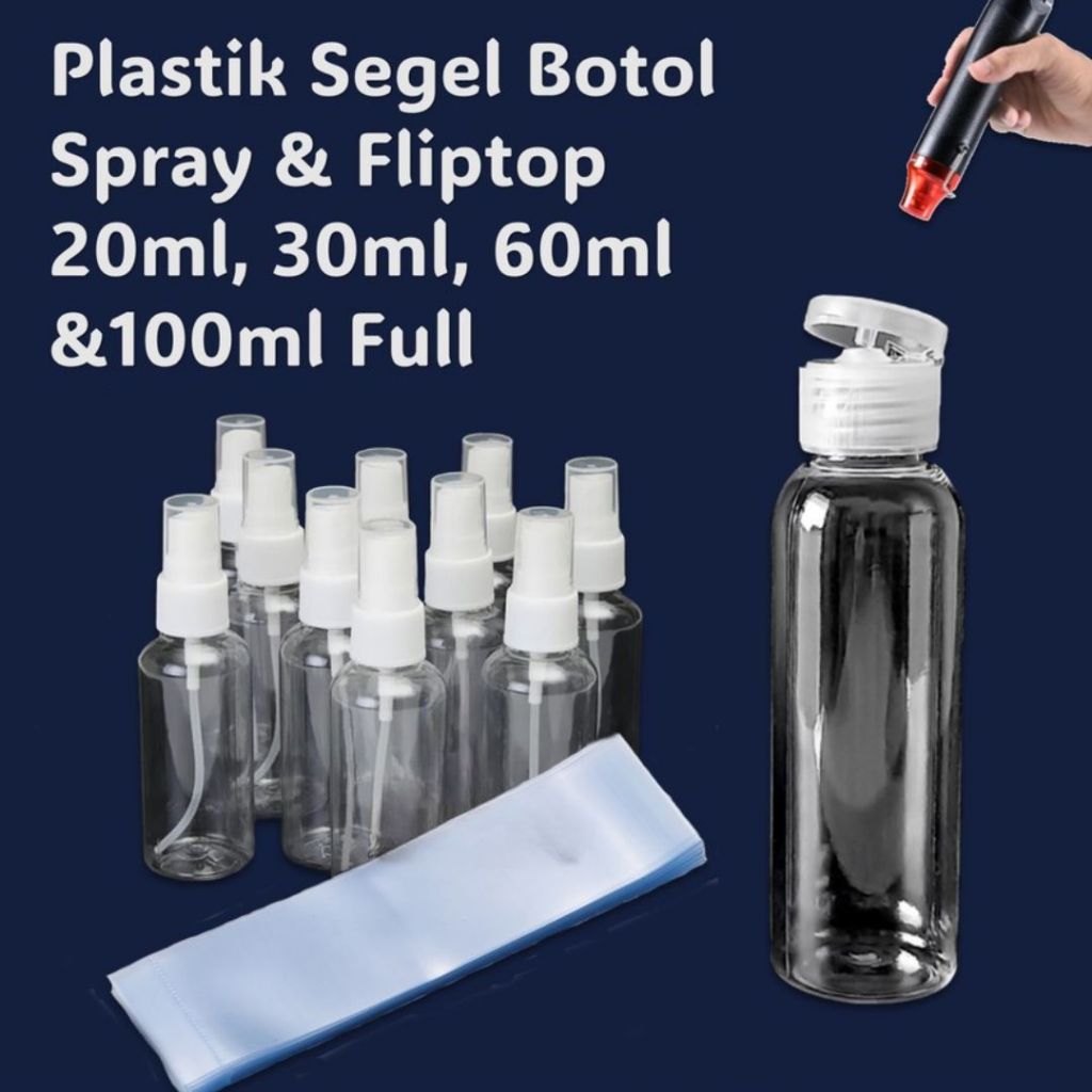 Jual plastik segel botol spray fliptop 20ml 30ml 60ml 100ml 250ml pvc ...