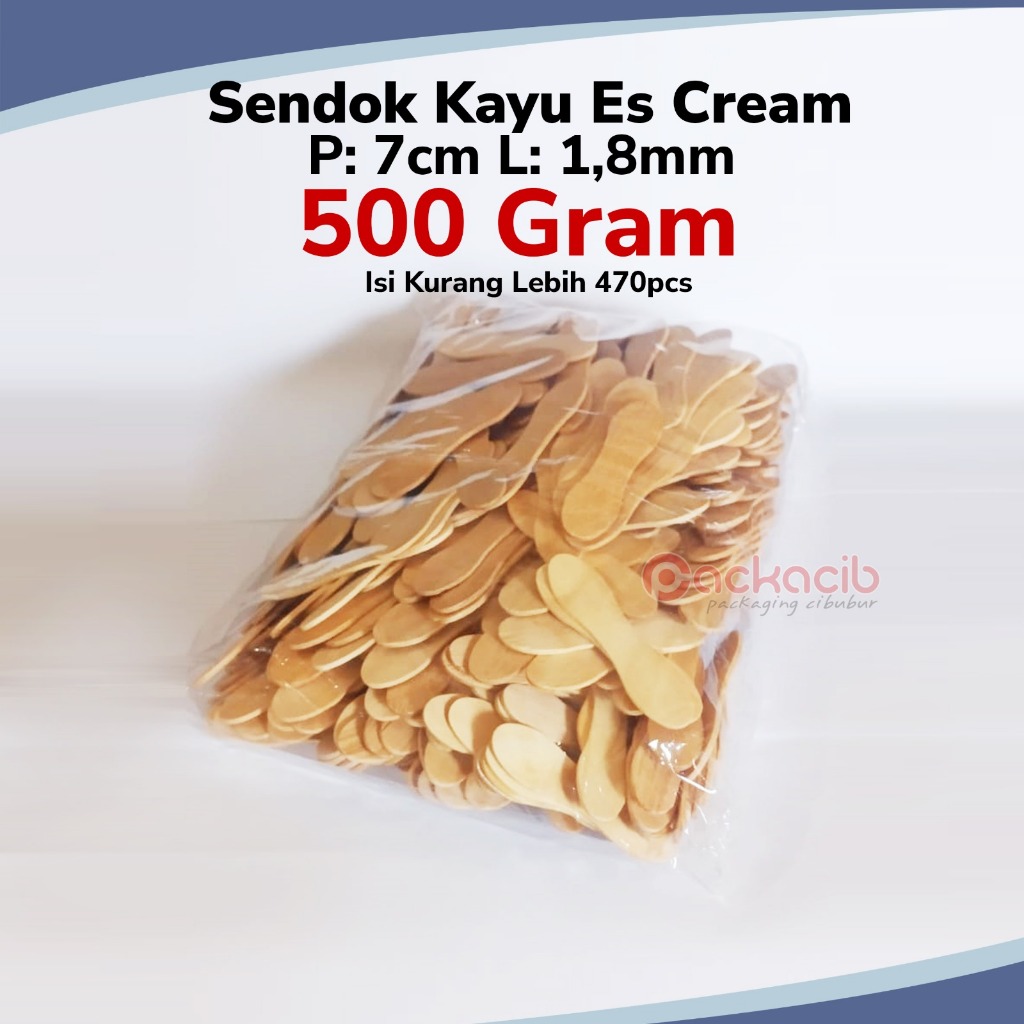 Jual [Isi 500gr] PROMO Sendok Kayu Es Krim | Sendok es krim kayu pinus ...