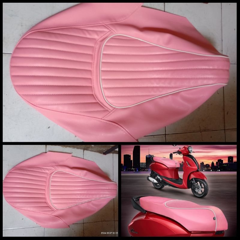 Jual kulit jok yamaha grand filano mbtech ORIGINAL warna pink | Shopee ...