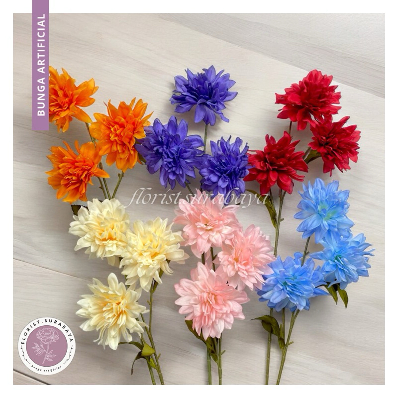 Jual BUNGA CRISANT PEARL TANGKAI PANJANG ROSE KRISANT 3 KUNTUM BUNGA ...