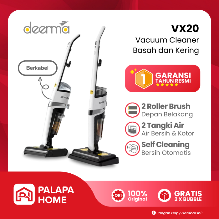 Jual Deerma VX20 Wet and Dry Vacuum Cleaner | Vakum Sapu dan Pel | Dual Roller Brush Vaccum ...