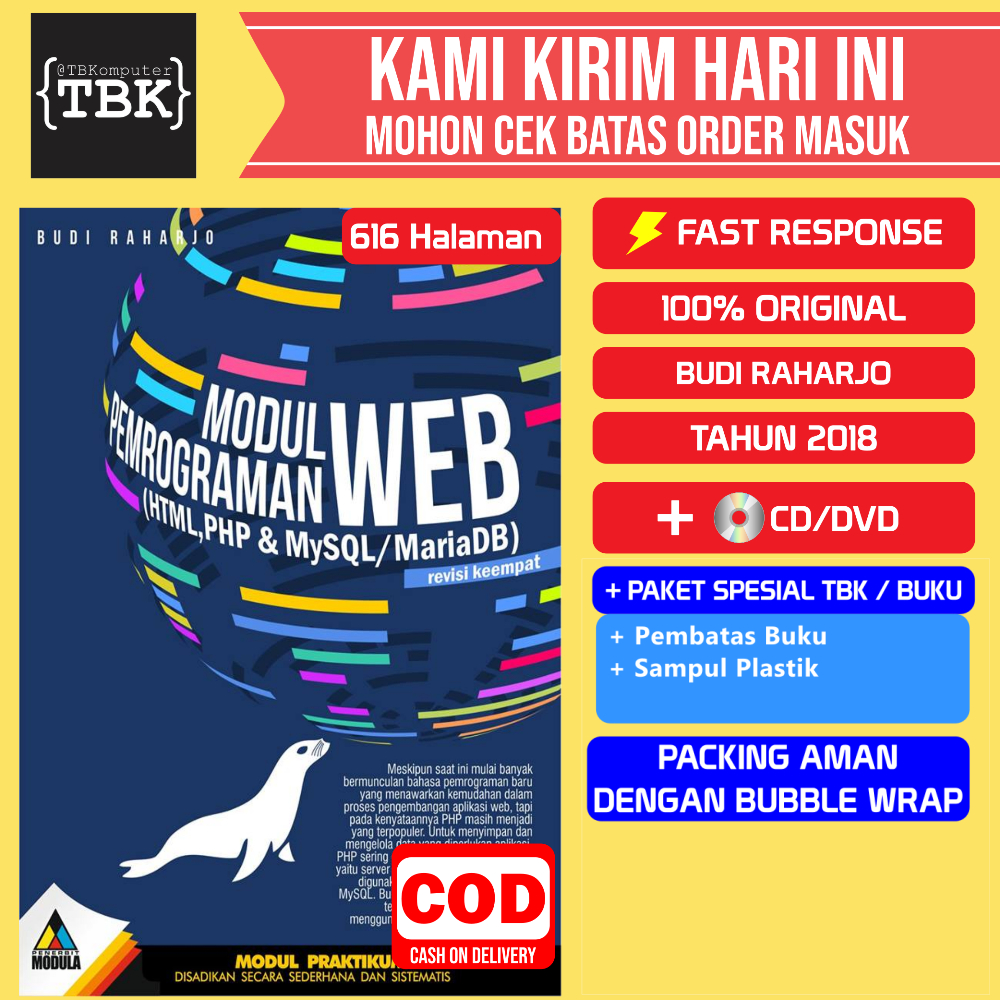 Jual BUKU MODUL PEMROGRAMAN WEB HTML PHP DAN MYSQL BUDI RAHARJO | Shopee Indonesia