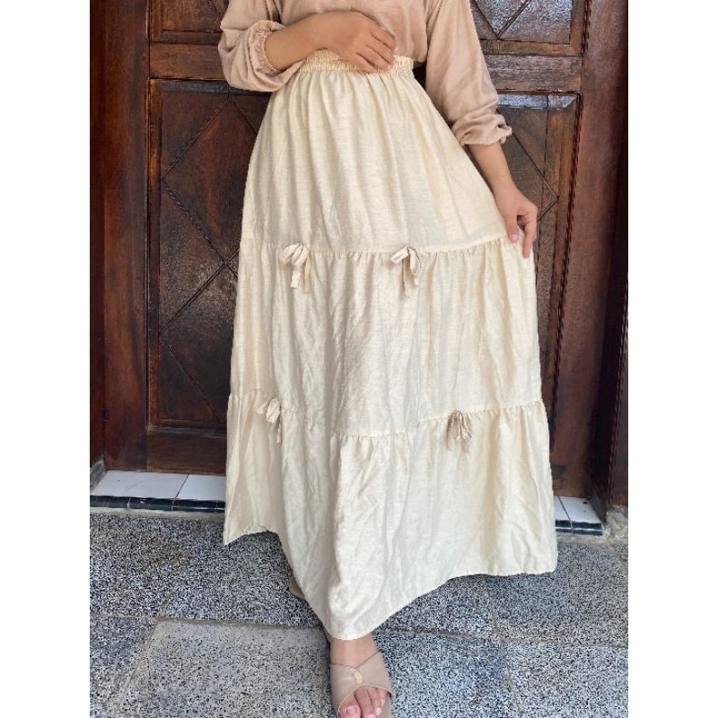 Jual Rok Alena Flare Skirt Rok Korean Style , Rok Couple Susun Tali ...