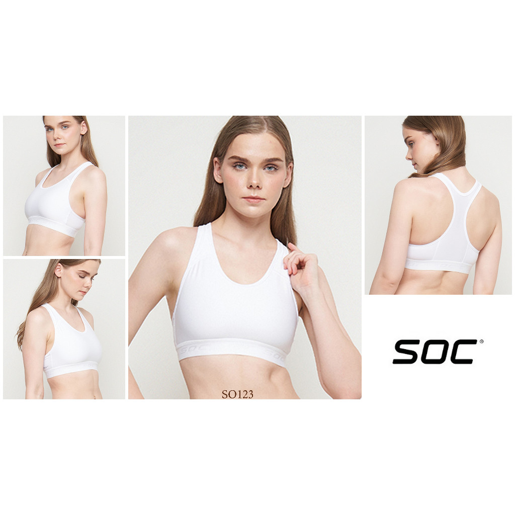 Jual Bra Wanita Model Sport Tanpa Kawat Tanpa Busa Full Cup SOC Motif Polos Pakaian Dalam ...