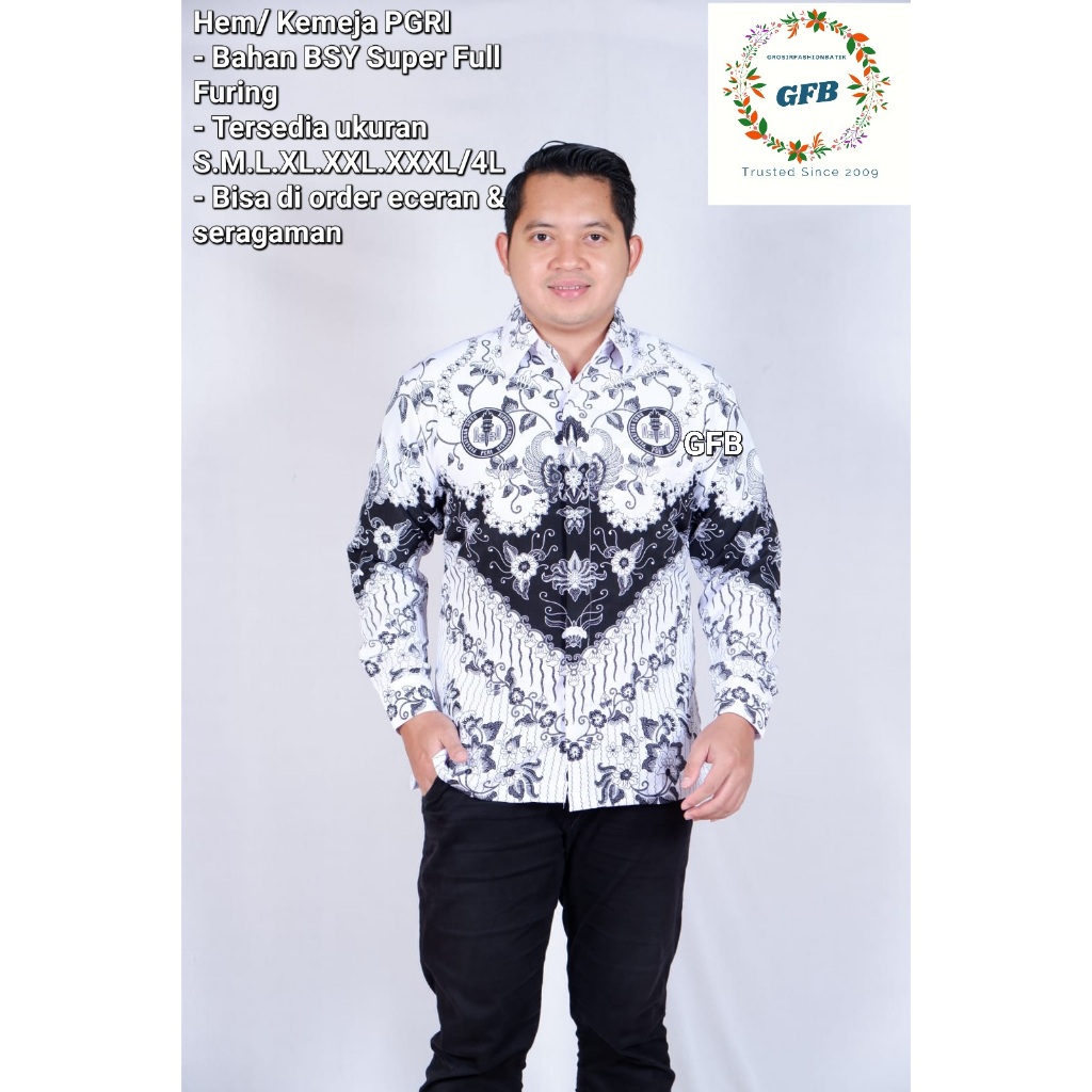 Jual ORI HEM KEMEJA BATIK PGRI PRIA 2024. baju pgri batik 2024 kemeja ...