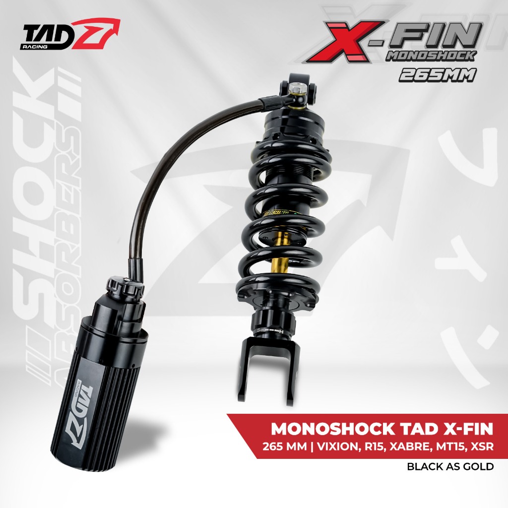 Jual SHOCK TAD X-FIN MONOSHOCK 265 MM FOR VIXION / R15 / XABRE / MT15 ...