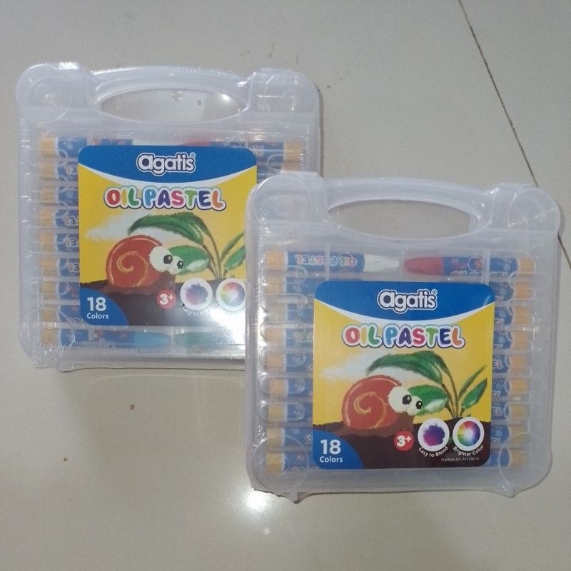 Jual Crayon Oil Pastel Agatis 18 Warna ( Set ) [ Original ] | Shopee ...