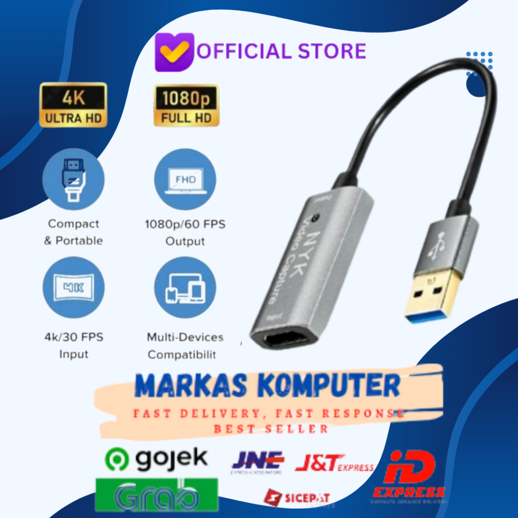 Jual USB 3.0 HDMI VIDEO CAPTURE STICK 4K 1080P WITH CABLE | Shopee ...
