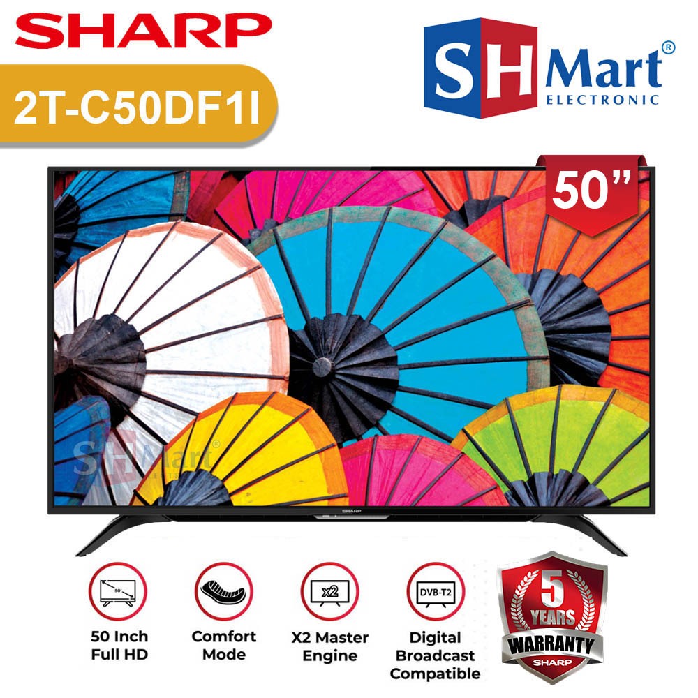 Jual TV SHARP 50 INCH 2T-C50DF1i FULL HD EASY SMART LED TV DOLBY AUDIO GARANSI RESMI | Shopee ...