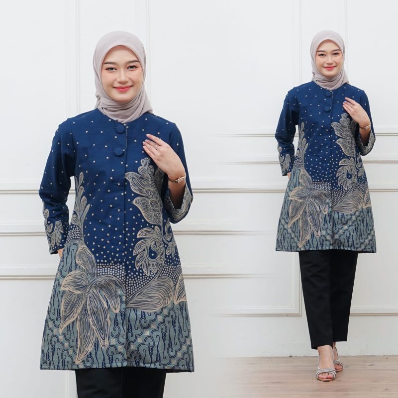 Jual Sailendra Batik SB-016 Couple batik Tunik batik premium batik lapis furing full trikot ...