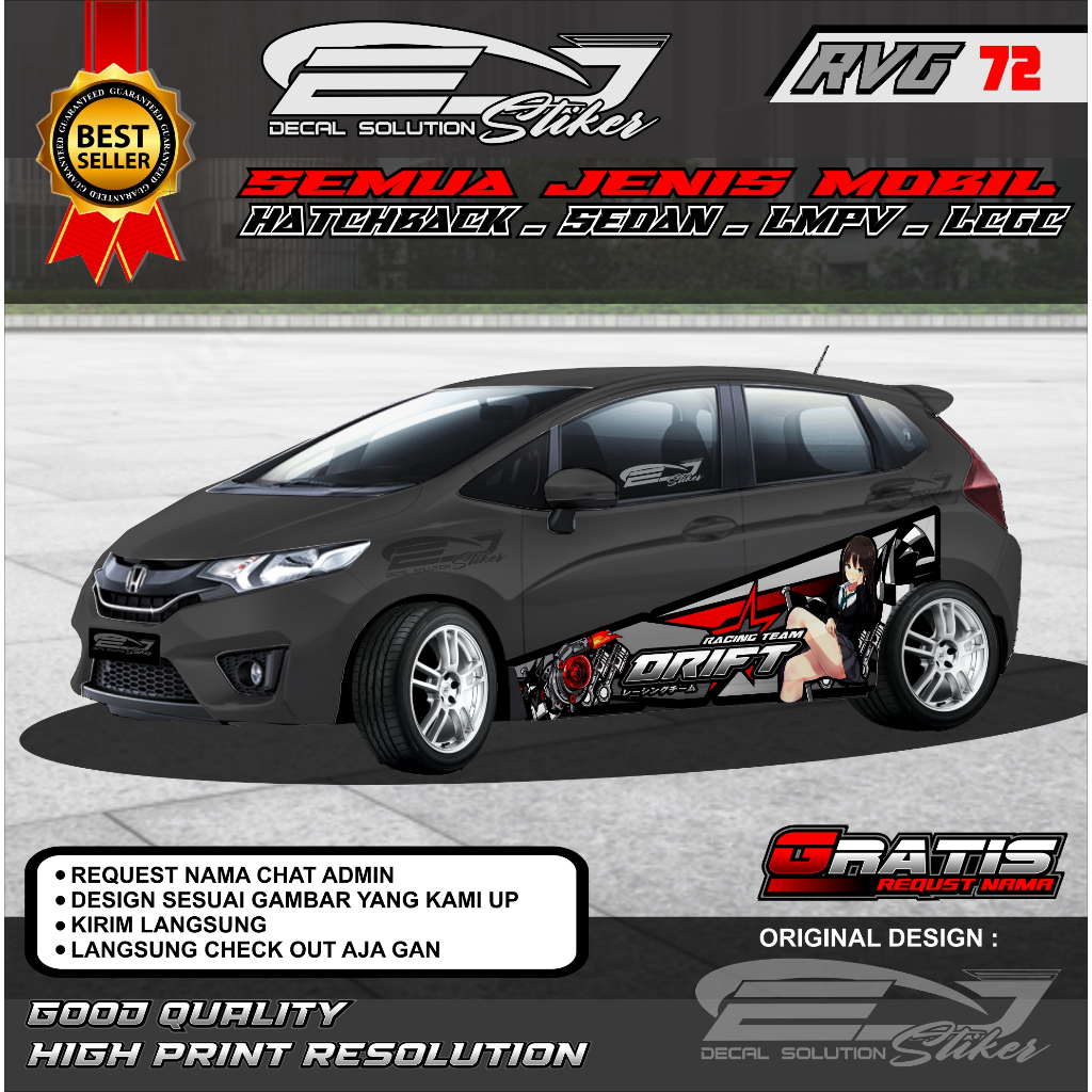 Jual STIKER MOBIL THAILOOK LIVERY JAZZ YARIS AVANZA XENIA GRATIS ...