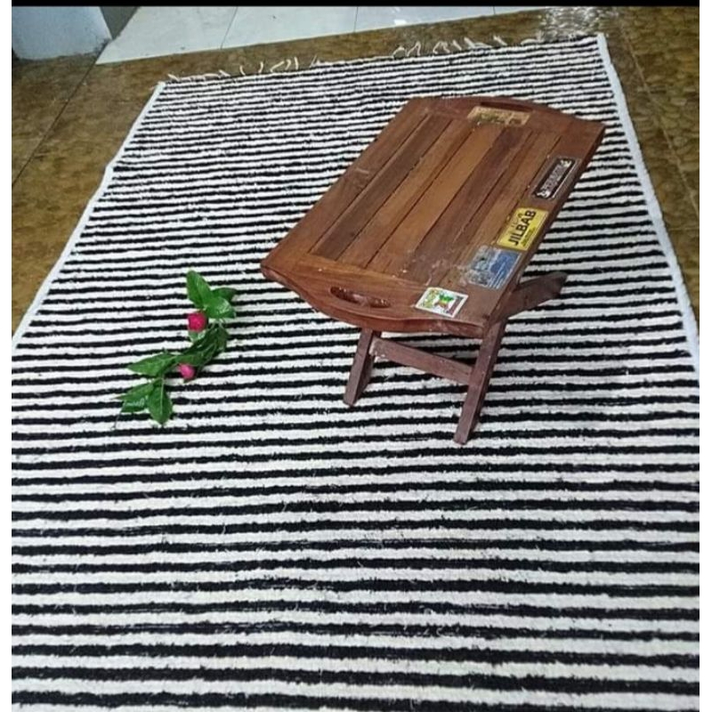 Jual karpet lantai aesthetic tenun ATBM Handmade monocrome series ...