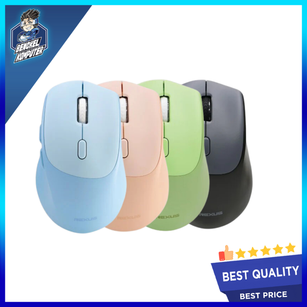 Jual MOUSE REXUS QB300 WIRELESS BLUETOOTH BLACK/BEIGE/BLUE/GREEN ...