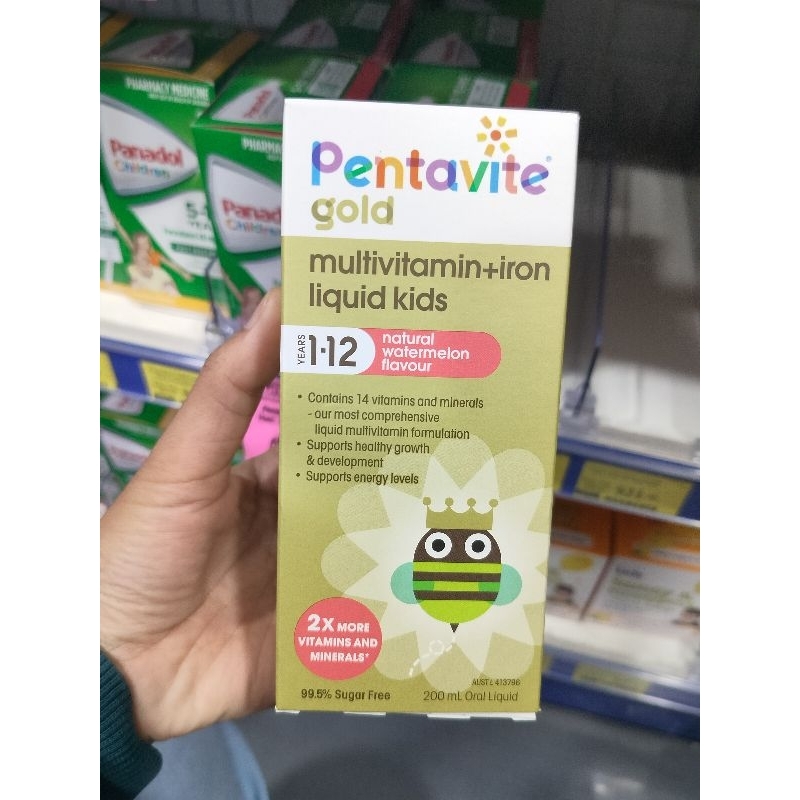 Jual Pentavite Gold Multivitamin + Iron Liquid for Kids 200ml | Shopee ...