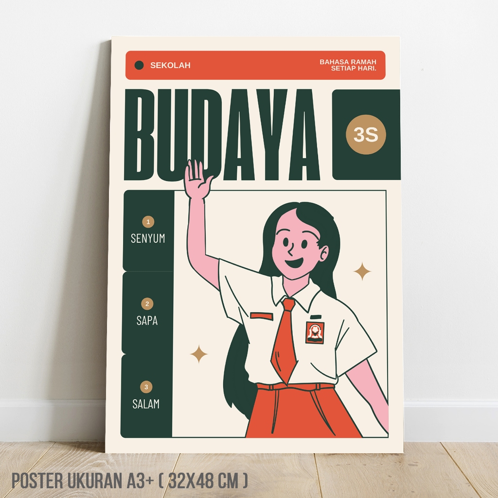 Jual POSTER EDUKASI 3S SENYUM, SAPA, SALAM | Shopee Indonesia