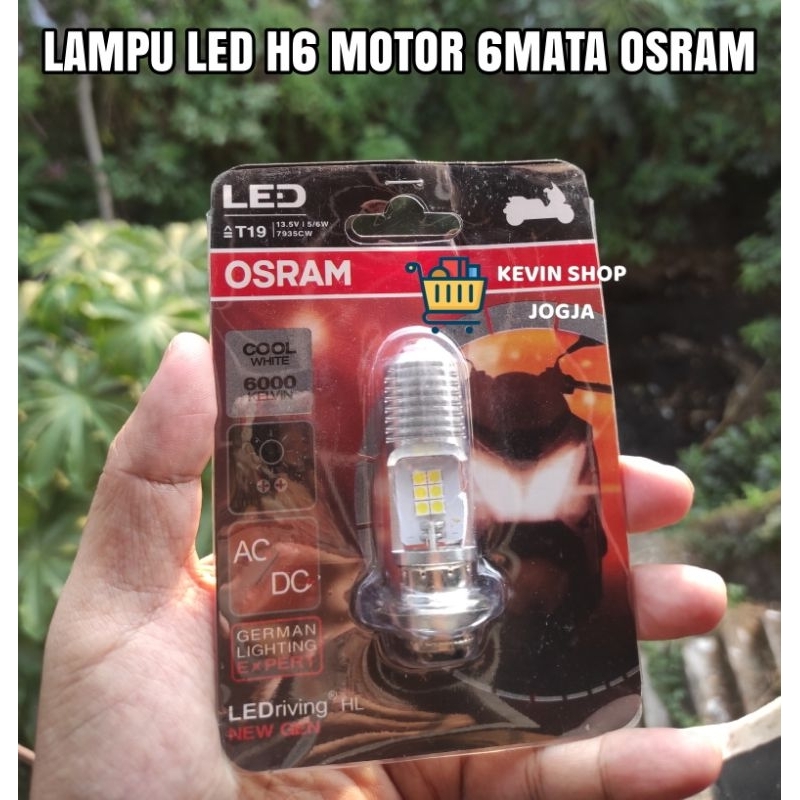 Jual LAMPU H6 LED DEPAN/UTAMA MOTOR Merk OSRAM PUTIH Arus AC/DC ...
