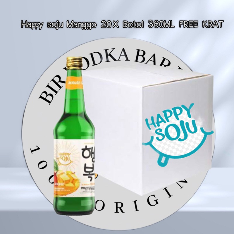 Jual Happy soju Manggo 20X Botol 360ML FREE KRAT | Shopee Indonesia
