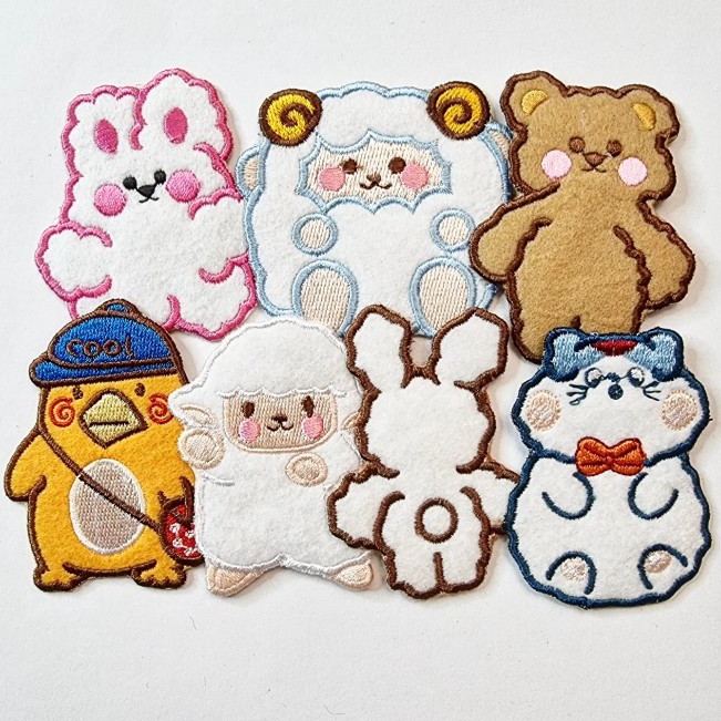 Jual Trend patch cartoon animal series dog cat rabbit duck sheep goat ...