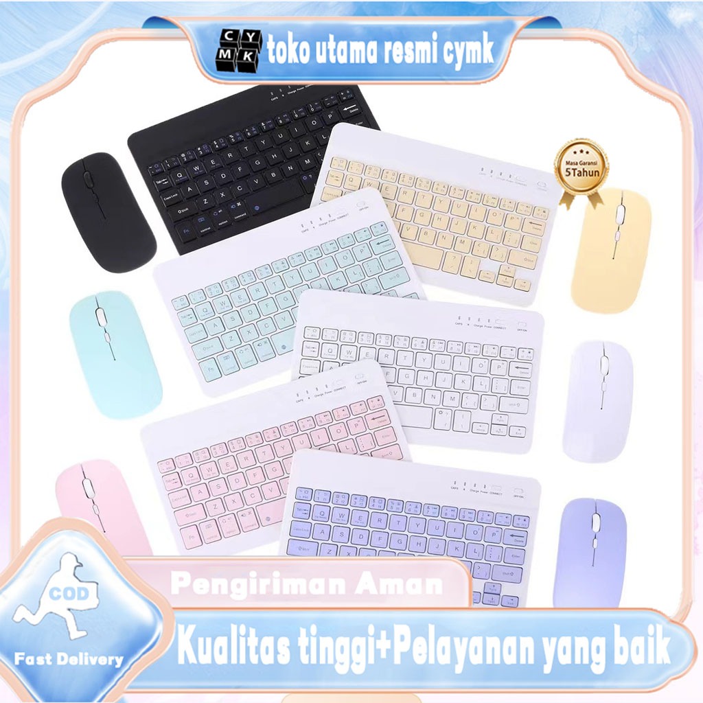 Jual CYMK 10 Inch 3 in 1 Wireless Bluetooth Keyboard Mouse Set ...