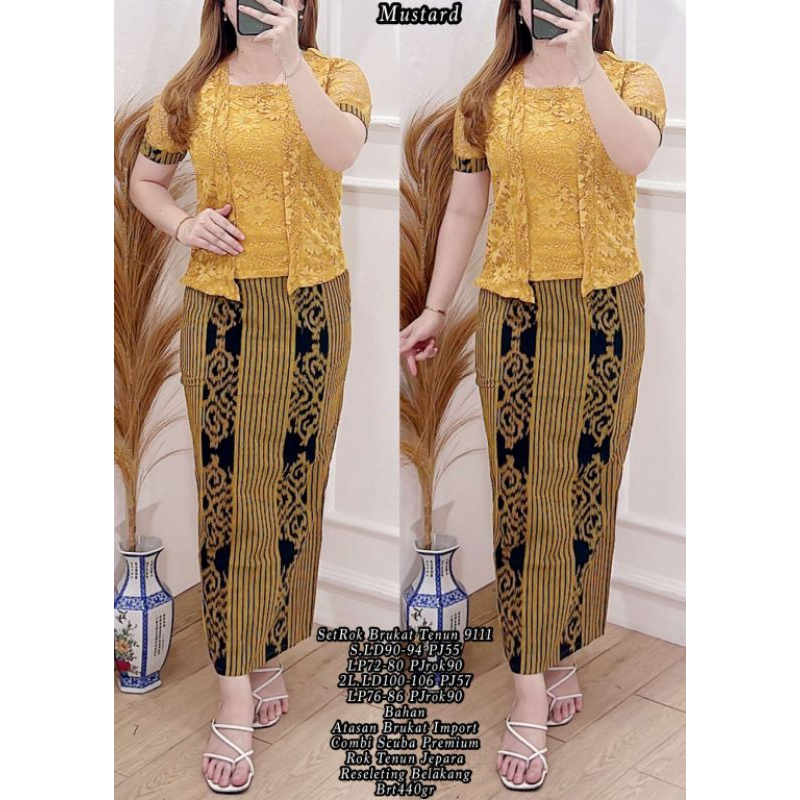 Jual SETELAN KEBAYA TENUN KUTUBARU ATASAN BROKAT ROK SPAN PANJANG ...