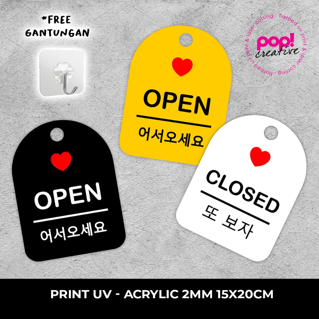 Jual Open Closed Akrilik Open Close Korea Tempelan Kaca Toko | Shopee ...