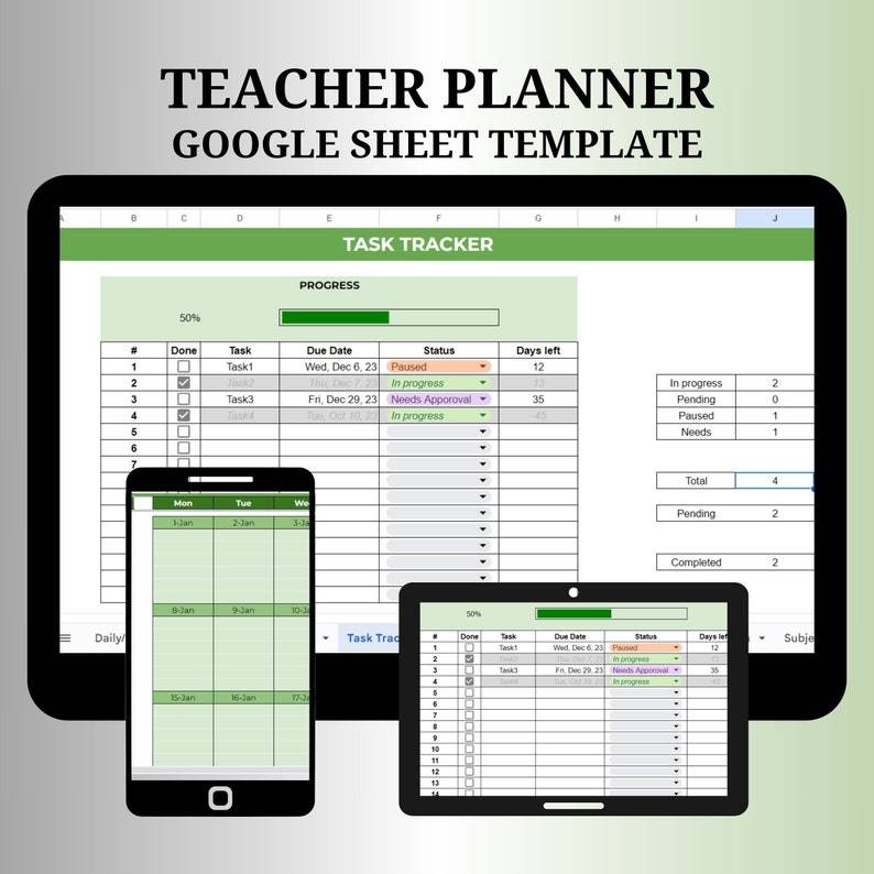Jual Teacher Planner Google Sheet Template, 2024/2025 Teacher Planner ...
