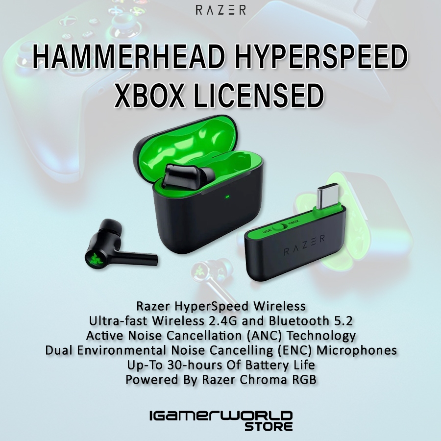 Jual Razer Hammerhead HyperSpeed XBOX Wireless Gaming Earbuds | Shopee ...