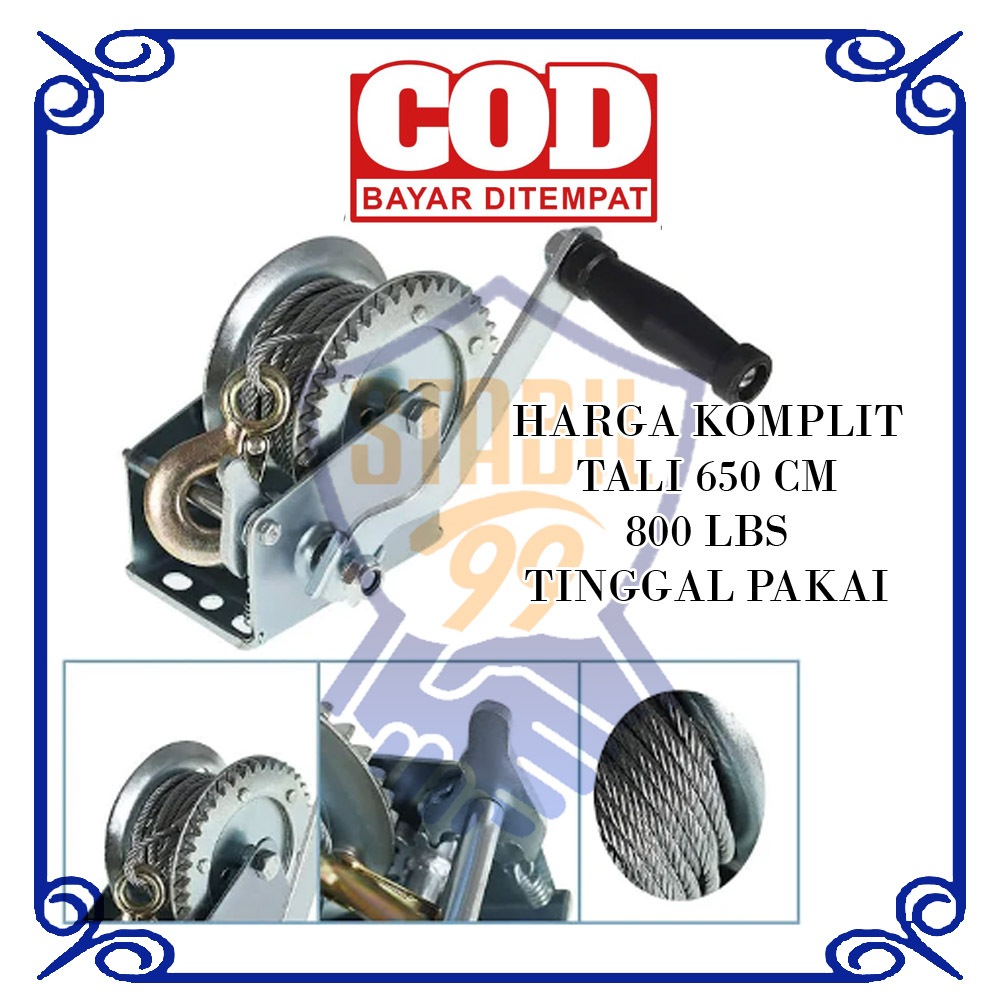 Jual katrol kerekan tiang net badminton derekan bolak balik 800lbs set ...