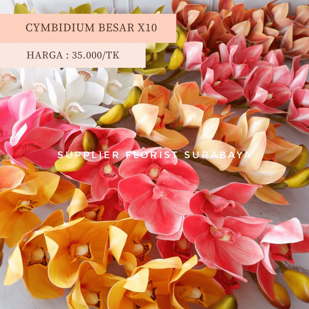Jual [CYMBIDIUM BESAR X10] BUNGA PALSU ANGGREK CIMBIDIUM ARTIFICIAL FLOWER ORCHID CYMBIDIUM ...