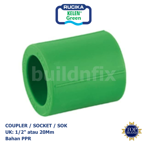 Jual RUCIKA COUPLER / SOCKET / SOCK / SOK PPR 1/2" (20MM) | Shopee ...