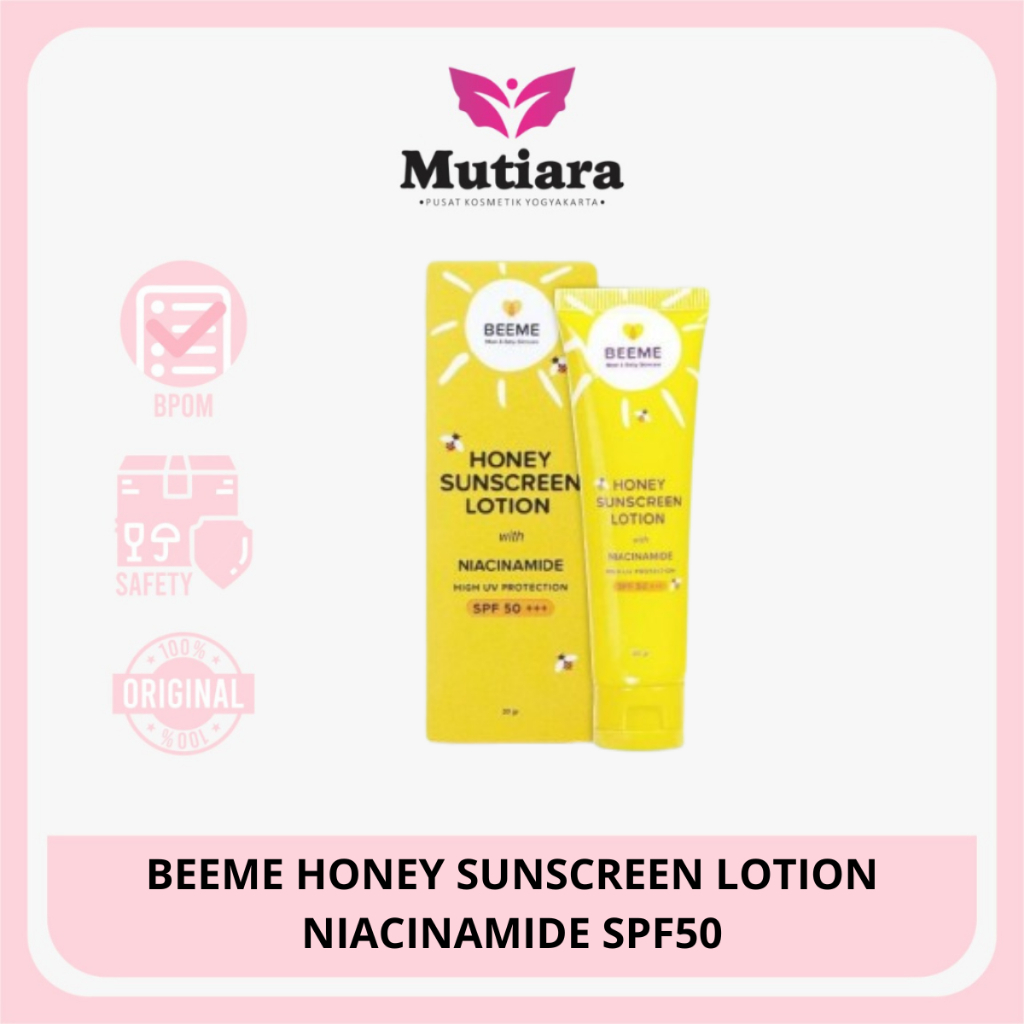 Jual BEEME HONEY SUNSCREEN LOTION NIACINAMIDE SPF50 20GR | Shopee Indonesia